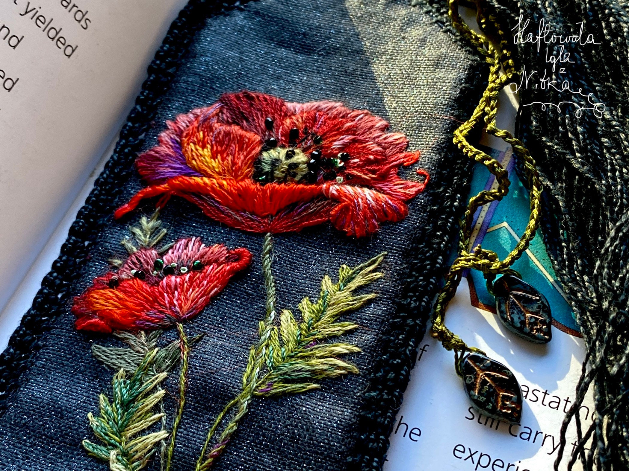 Embroidered Bookmark. Hand Embroidery. - Etsy