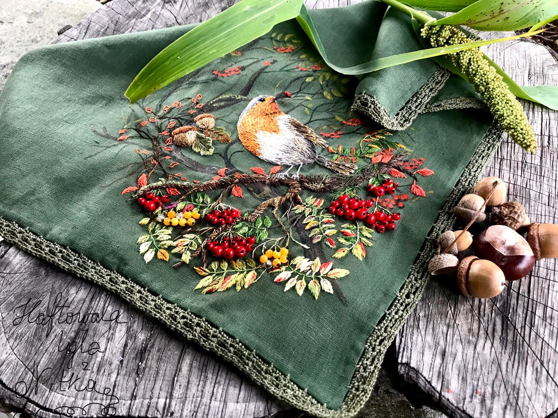 Embroidered Table Napkin - Etsy