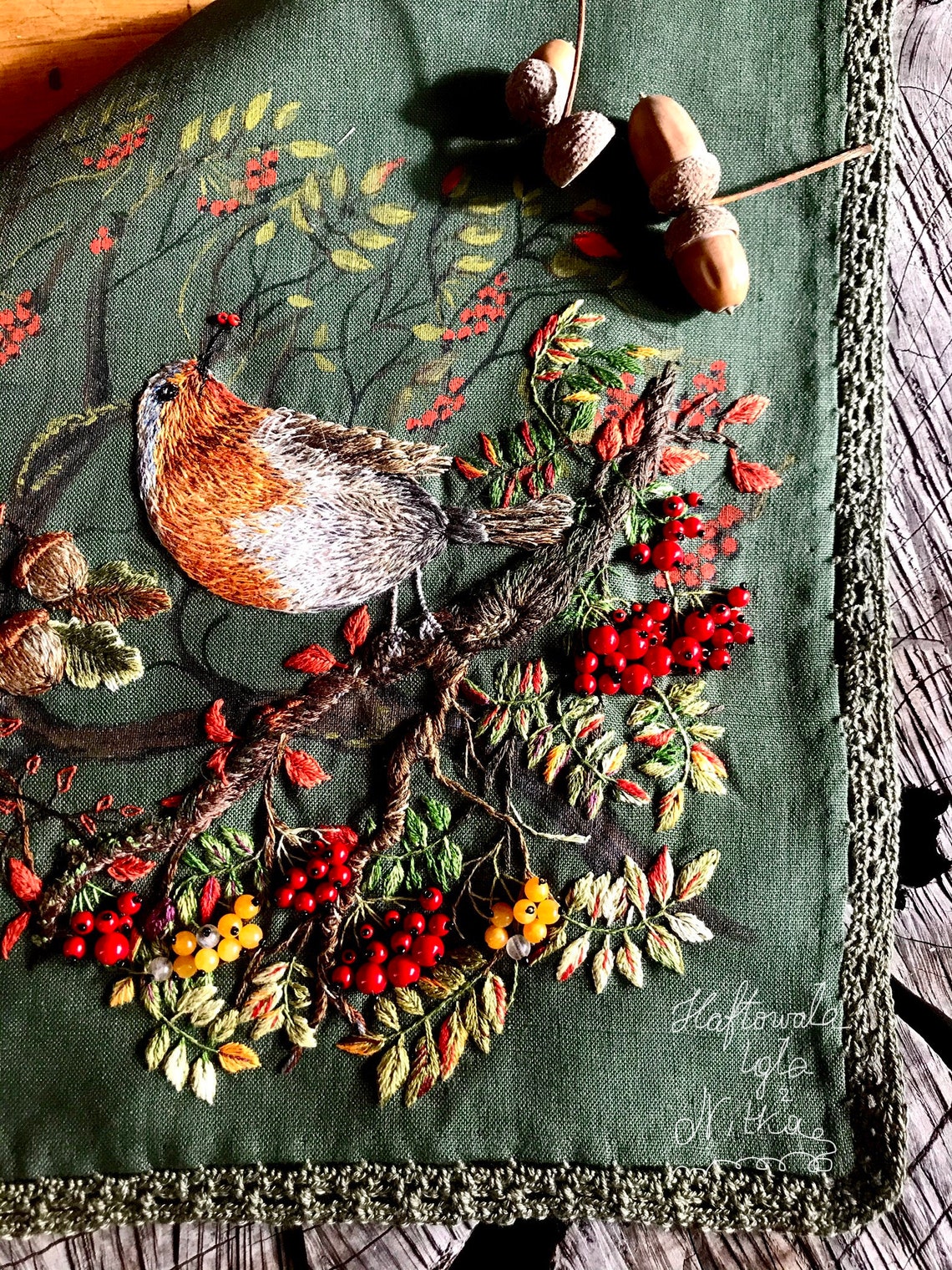 Embroidered Table Napkin - Etsy