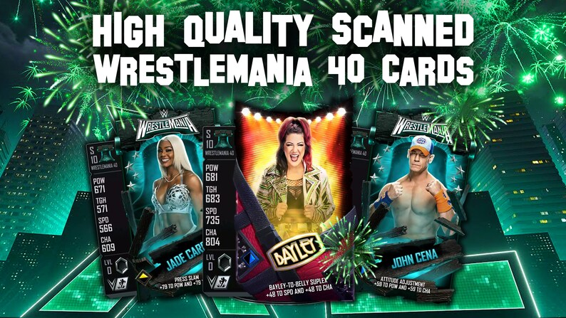 60 Official WWE Wrestlemania 40 Collectable Trading Cards - Etsy