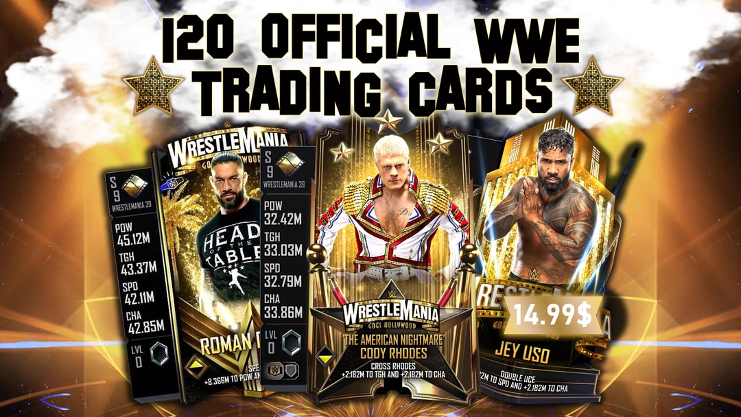 120 Official WWE Collectable Trading Cards Wrestlemania 39 - Etsy