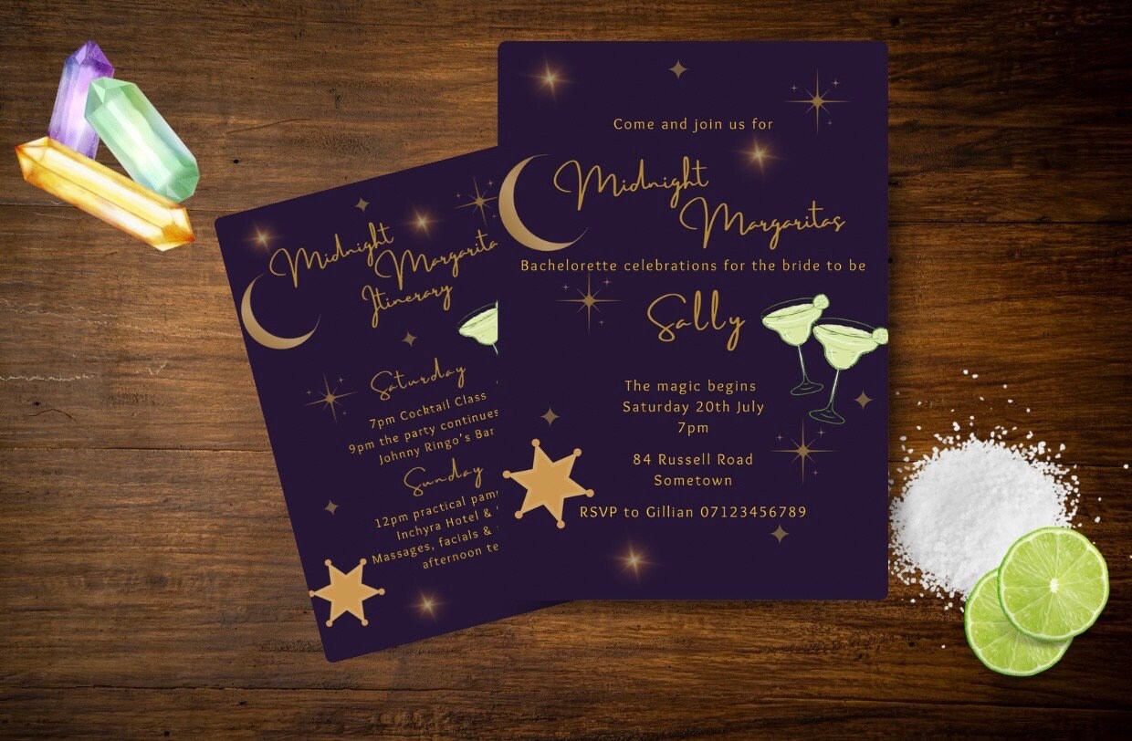 Digital Hen Party Invitation & Itinerary Practical Magic Midnight ...