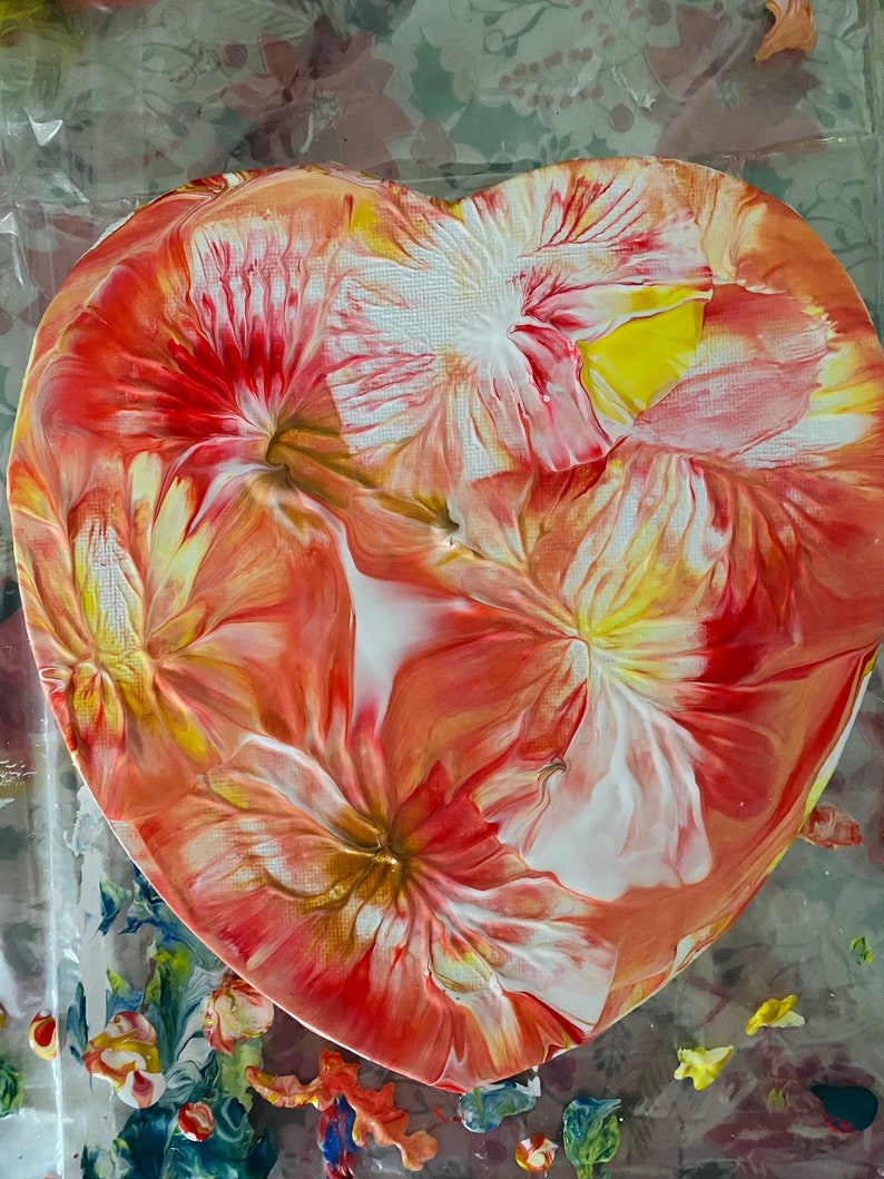 Heart Shaped Acrylic Painting - Etsy