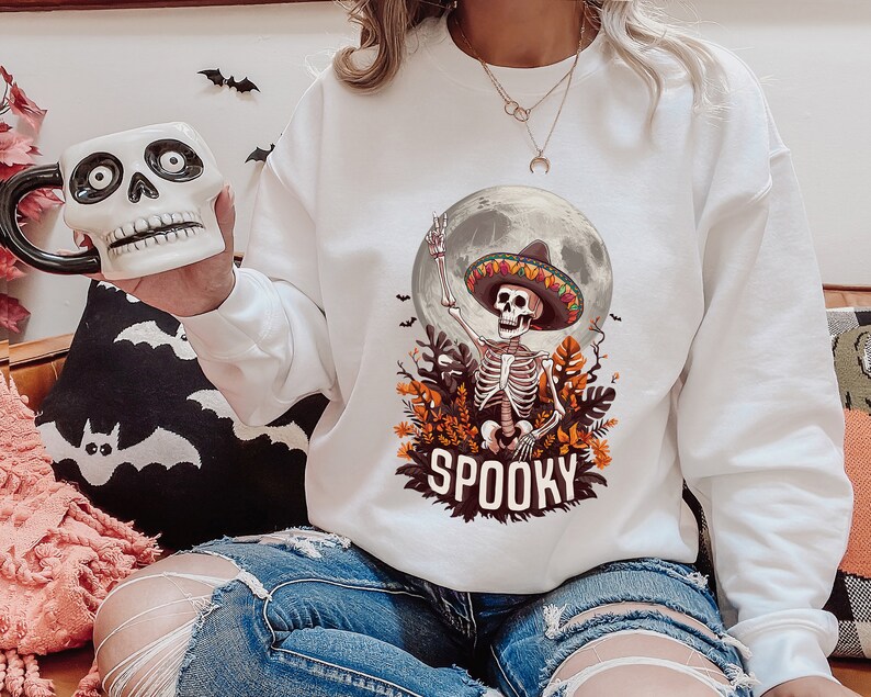 Spooky Season Halloween Png, Retro Halloween Png, Skeleton Png, Fall ...