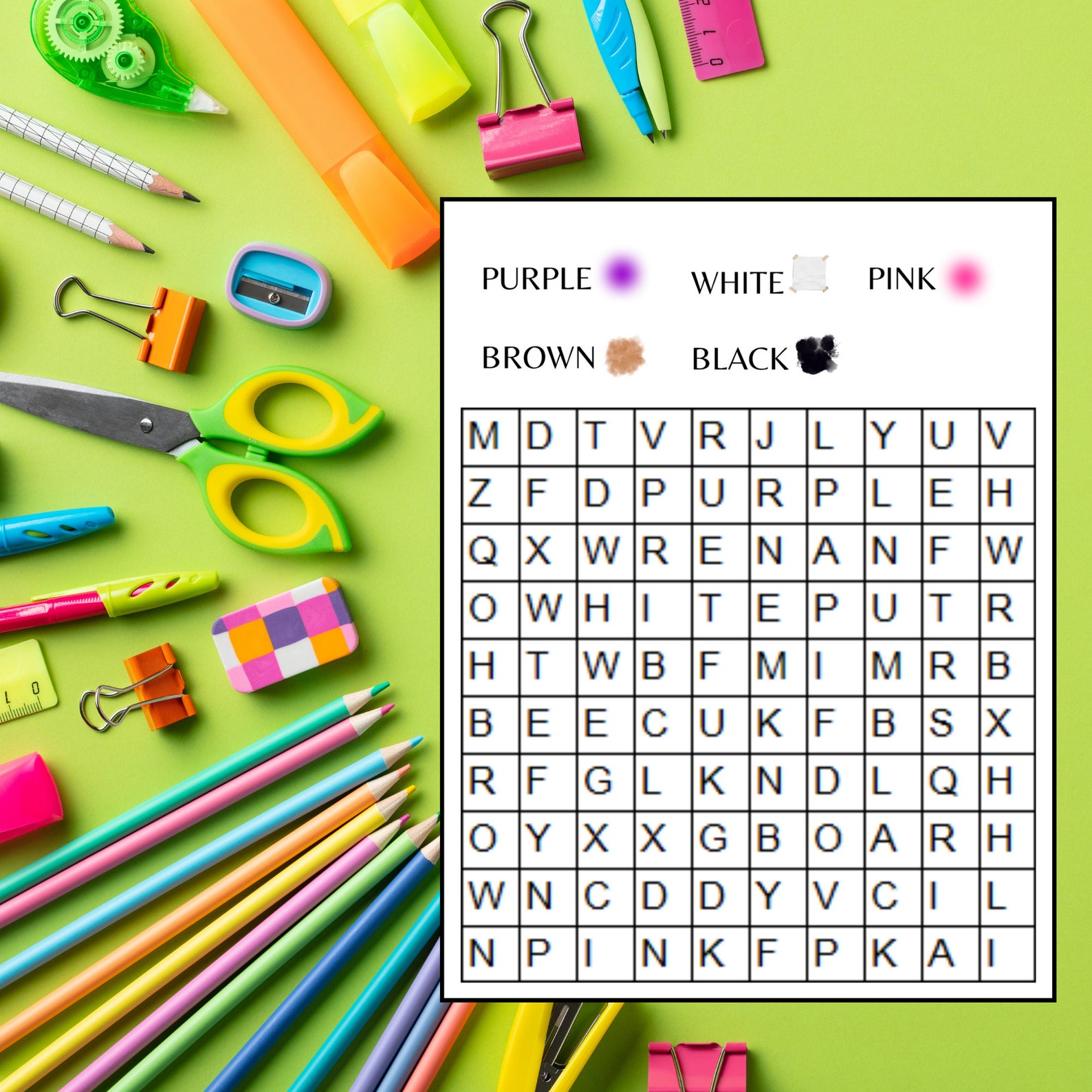 Colorful Fun Word Search for Kids, Vibrant Color Word Search Games ...