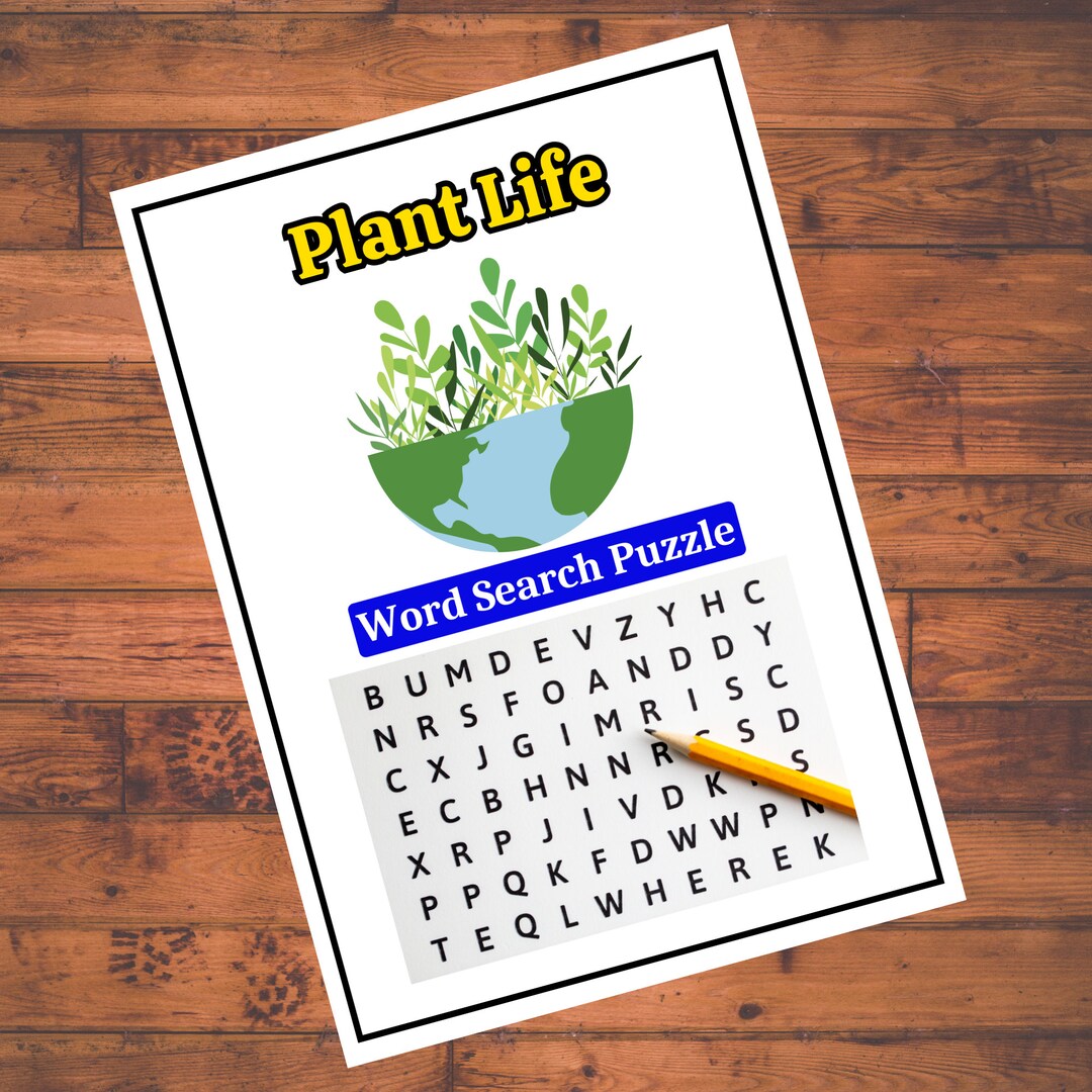 Digital Plant Life Word Search Puzzles for Kids - Etsy