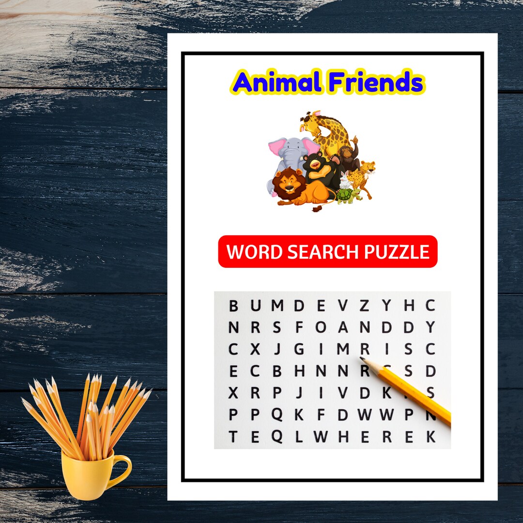 Educational Fun With Adorable Animal Friends Word Search Puzzles for ...