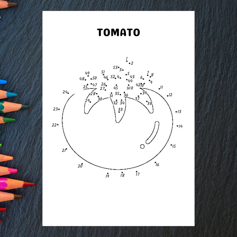 Vegetable Connect the Dots for Kids, Kids' Vegetable Dot-to-dot ...