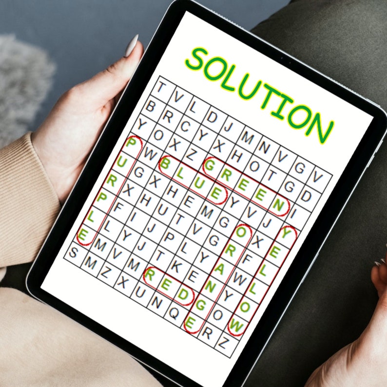 Rainbow Colors Word Search Printable Puzzles for Kids - Etsy