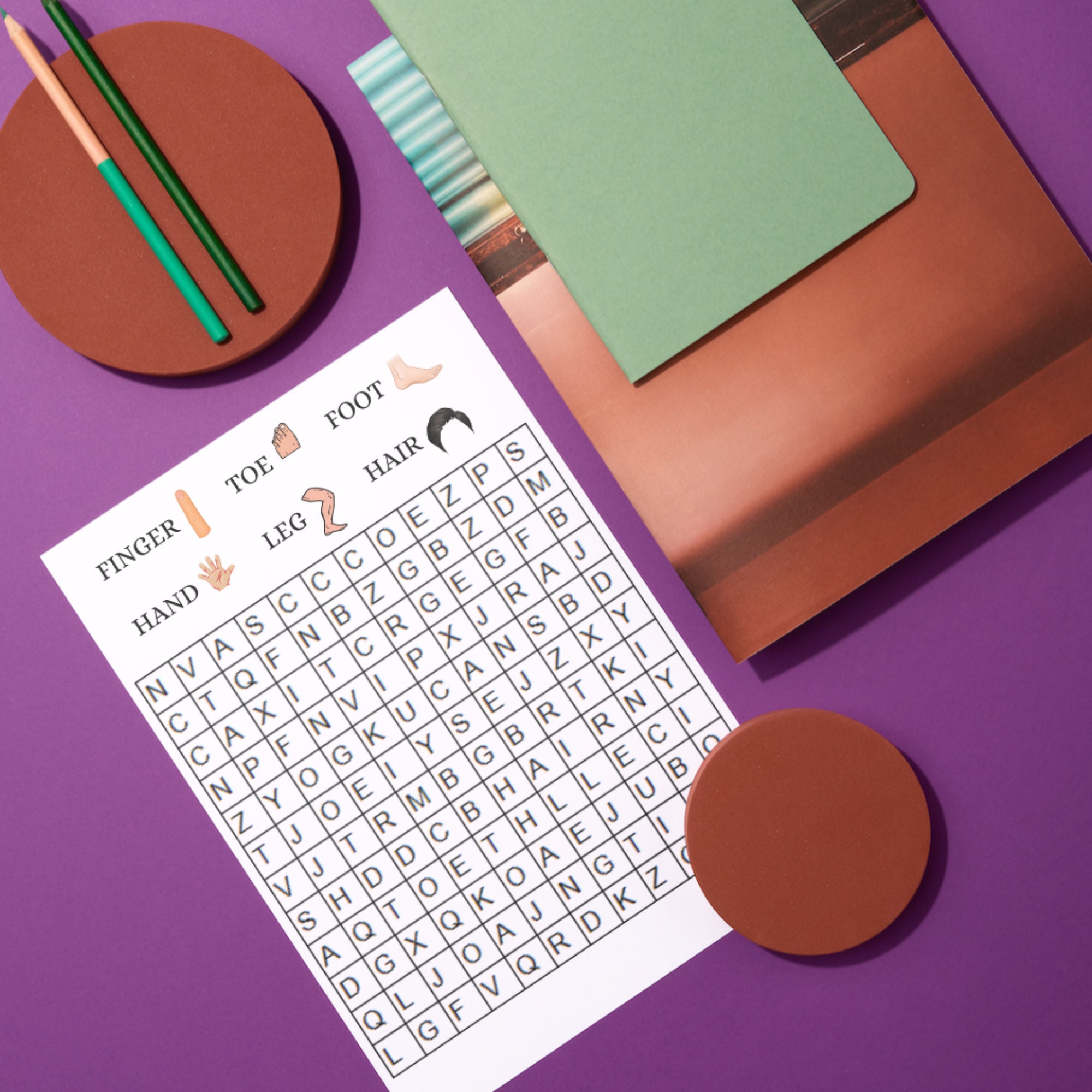 Printable Body Parts Word Search Games for Children - Etsy