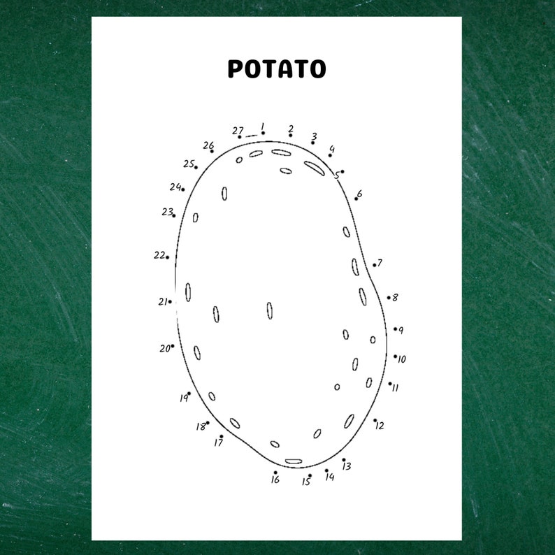 Vegetable Connect the Dots for Kids, Kids' Vegetable Dot-to-dot ...
