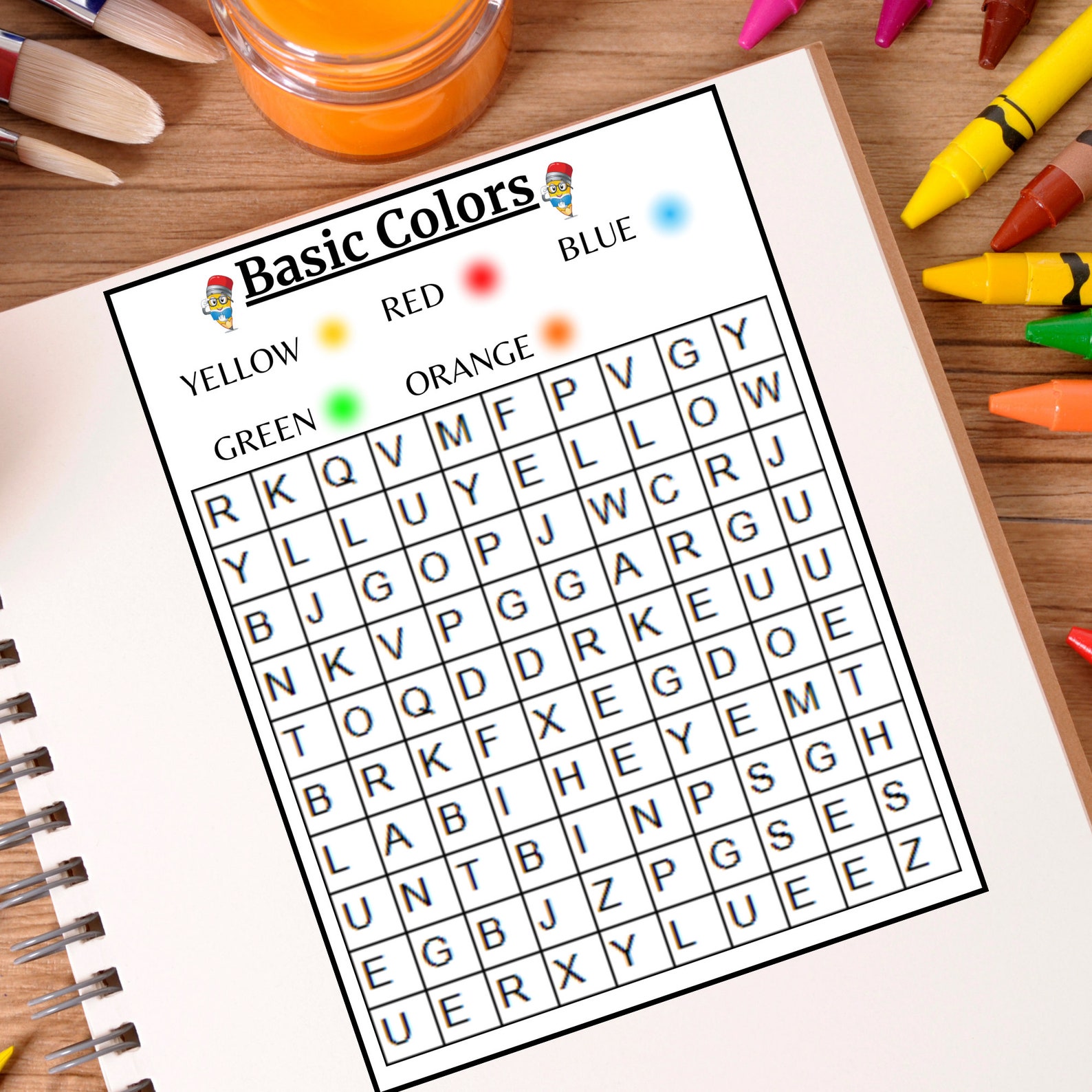 Colorful Fun Word Search for Kids, Vibrant Color Word Search Games ...