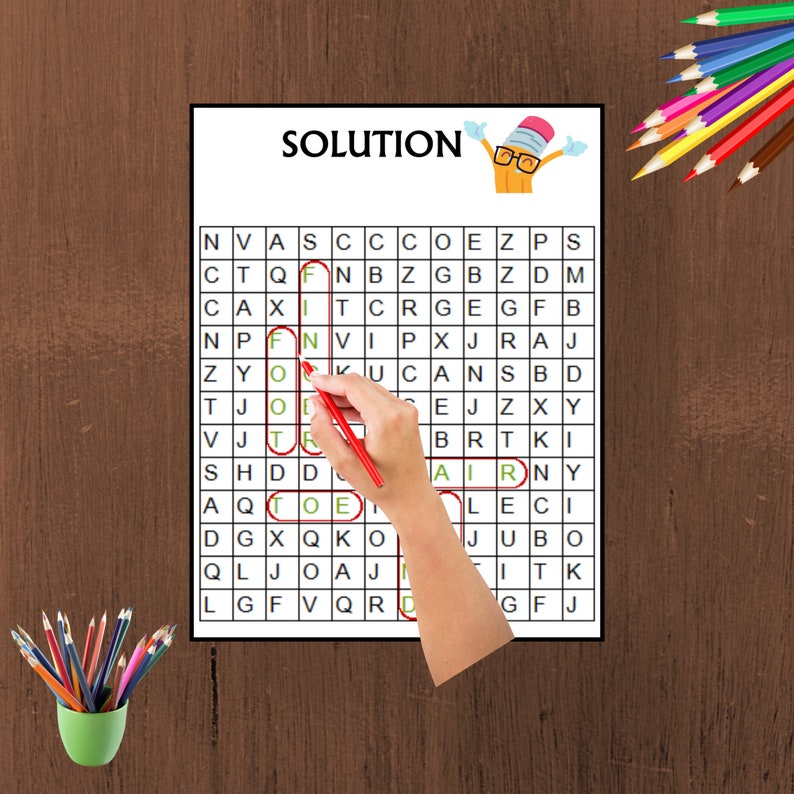 Printable Body Parts Word Search Games for Children - Etsy