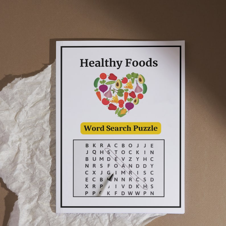 Educational Healthy Food Word Search for Kids - Etsy