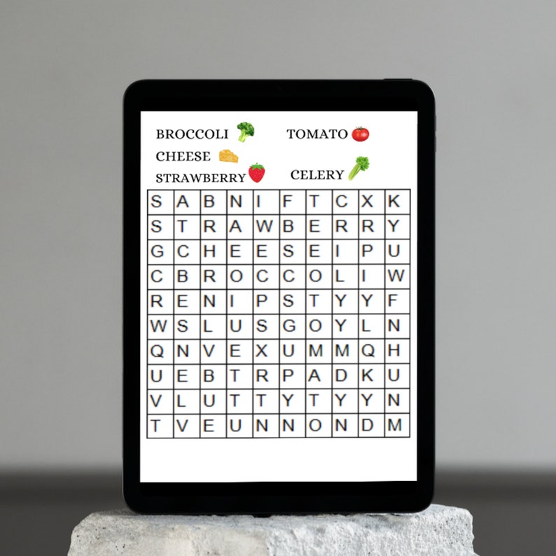 Educational Healthy Food Word Search for Kids - Etsy