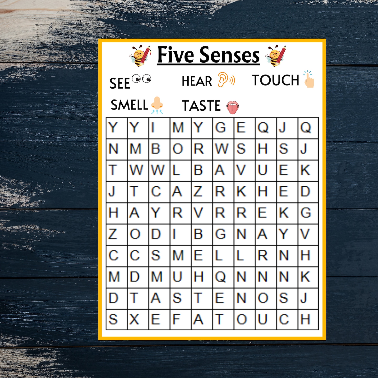Engaging Five Senses Word Searches for Curious Minds, Fun and ...