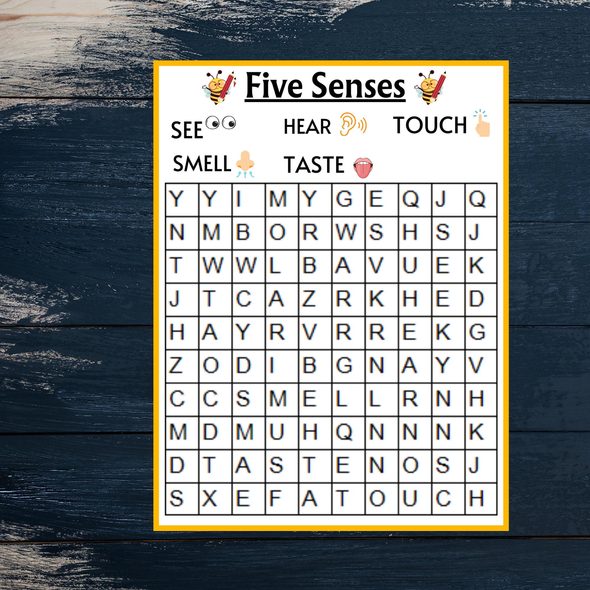 Engaging Five Senses Word Searches for Curious Minds, Fun and ...