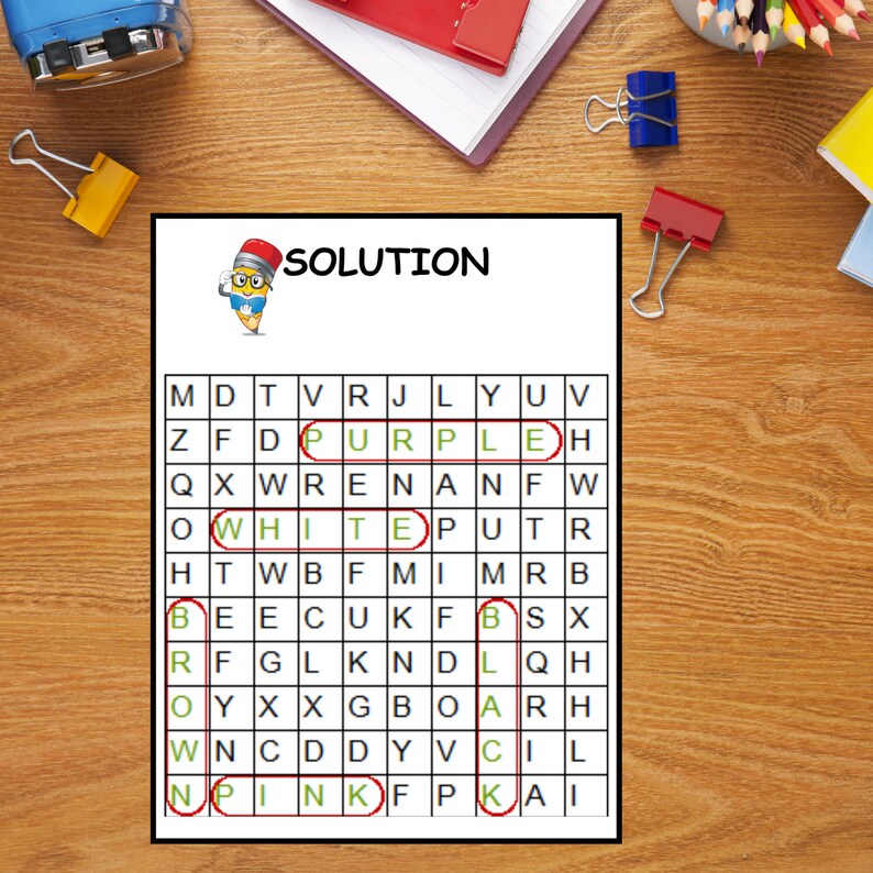 Colorful Fun Word Search for Kids, Vibrant Color Word Search Games ...