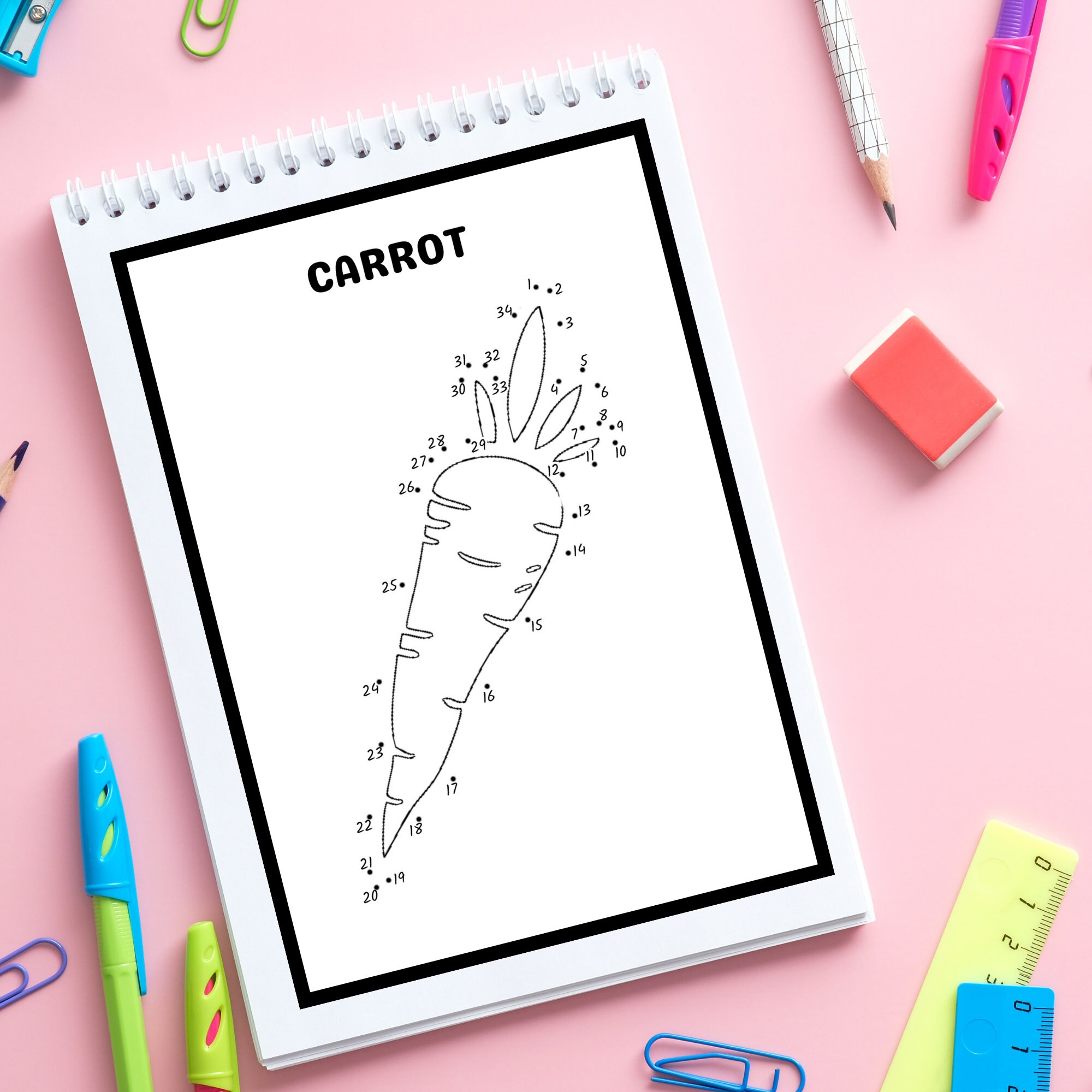 Vegetable Connect the Dots for Kids, Kids' Vegetable Dot-to-dot ...