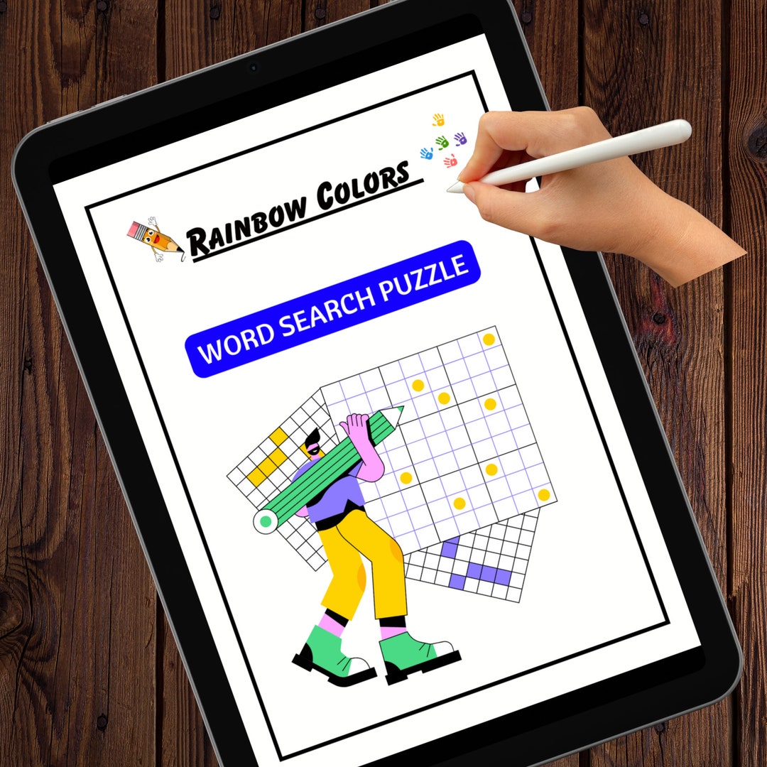 Rainbow Colors Word Search Printable Puzzles for Kids - Etsy