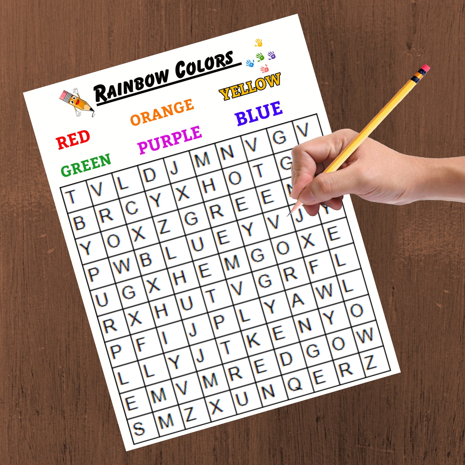 Rainbow Colors Word Search Printable Puzzles for Kids - Etsy