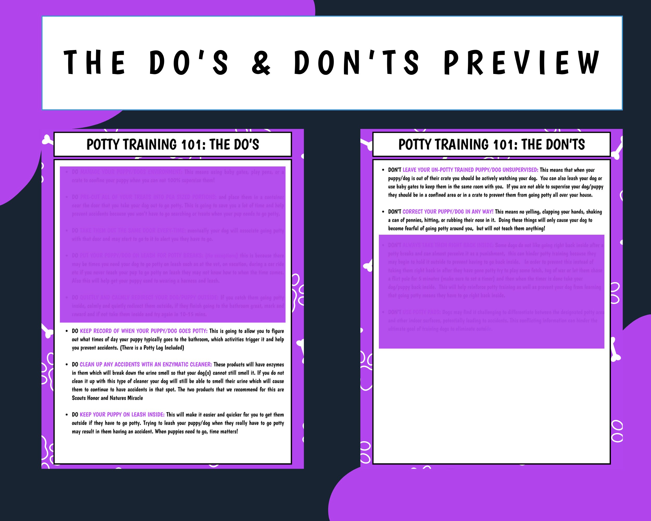 Potty Training PDF for Puppy Owners - Etsy