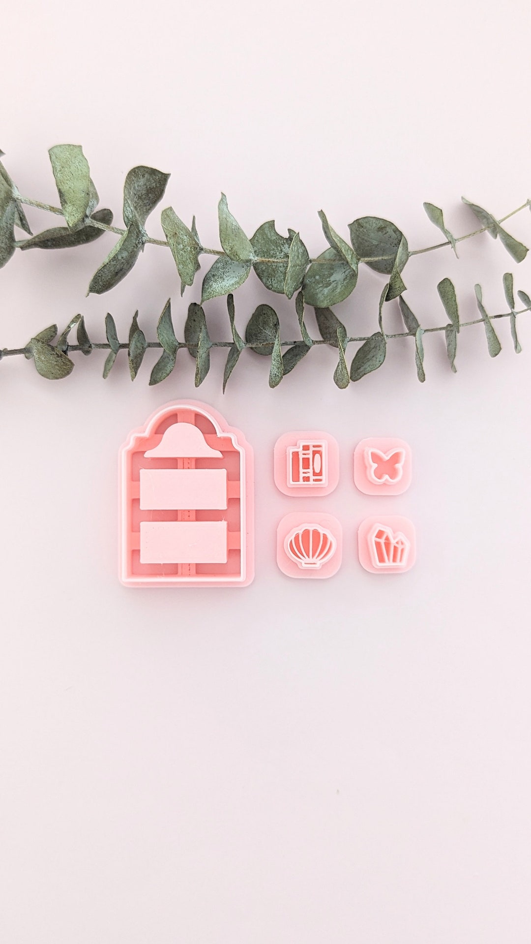 Cabinet Bookshelf Set Polymer Clay Cutters Earrings Jewelry Embossing ...