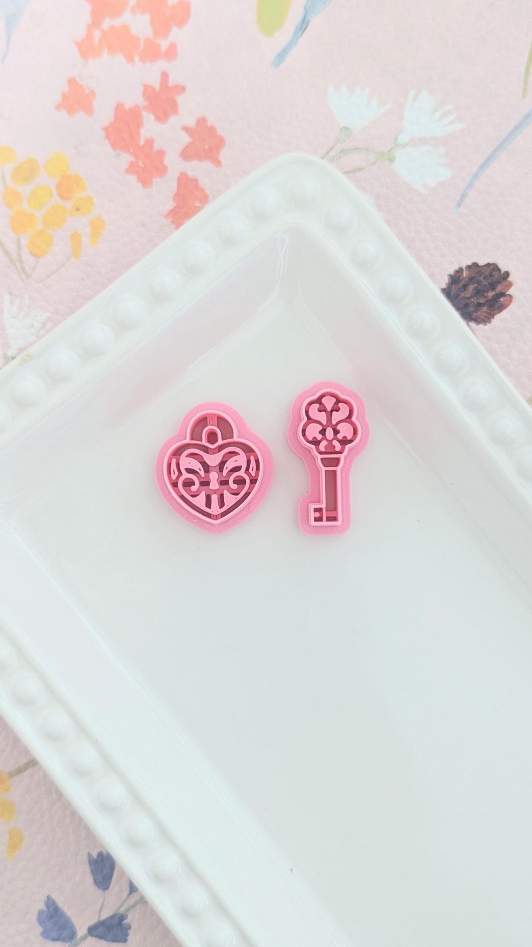 Vintage Heart Lock and Key Polymer Clay Cutters Sculpting Tools ...