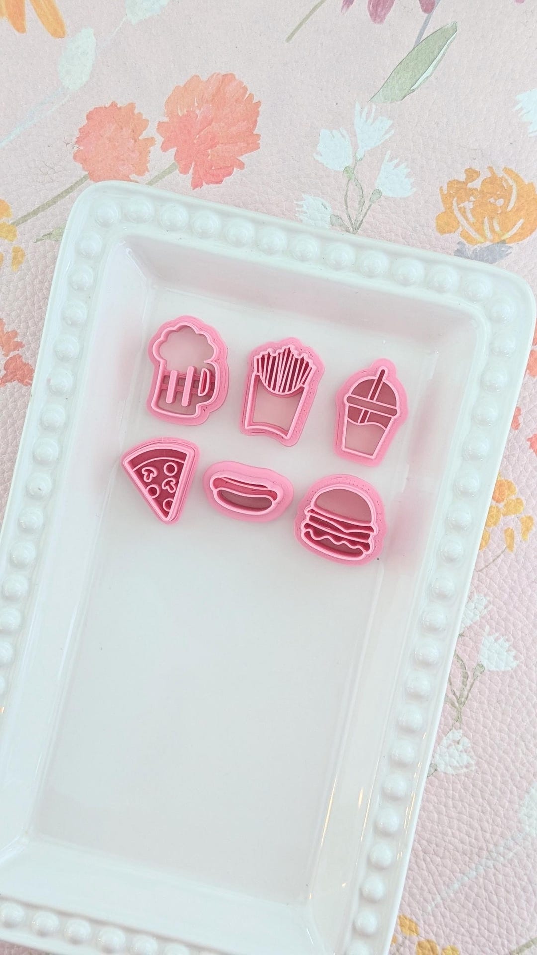 Junk Food Theme Polymer Clay Cutters | Beer Fries Bubble Tea Pizza Hot ...