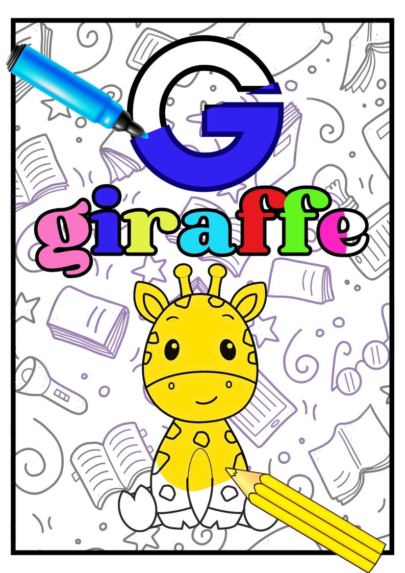 Alphabet Coloring Book / From A to Z 26 Coloring Pages / Digital PNG - Etsy