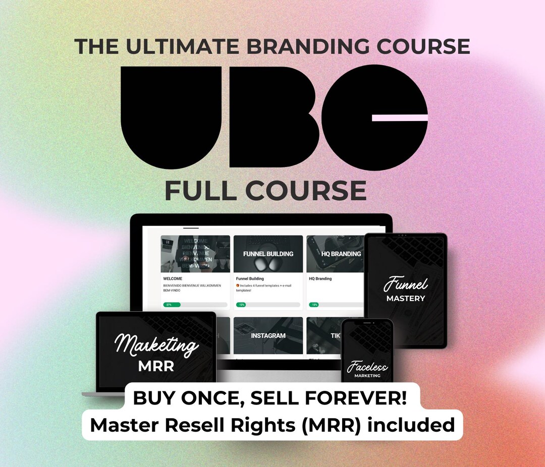 Ultimate Branding Course, UBC Full Course, Master Resell Rights, One Time Payment, MRR, Resell ...