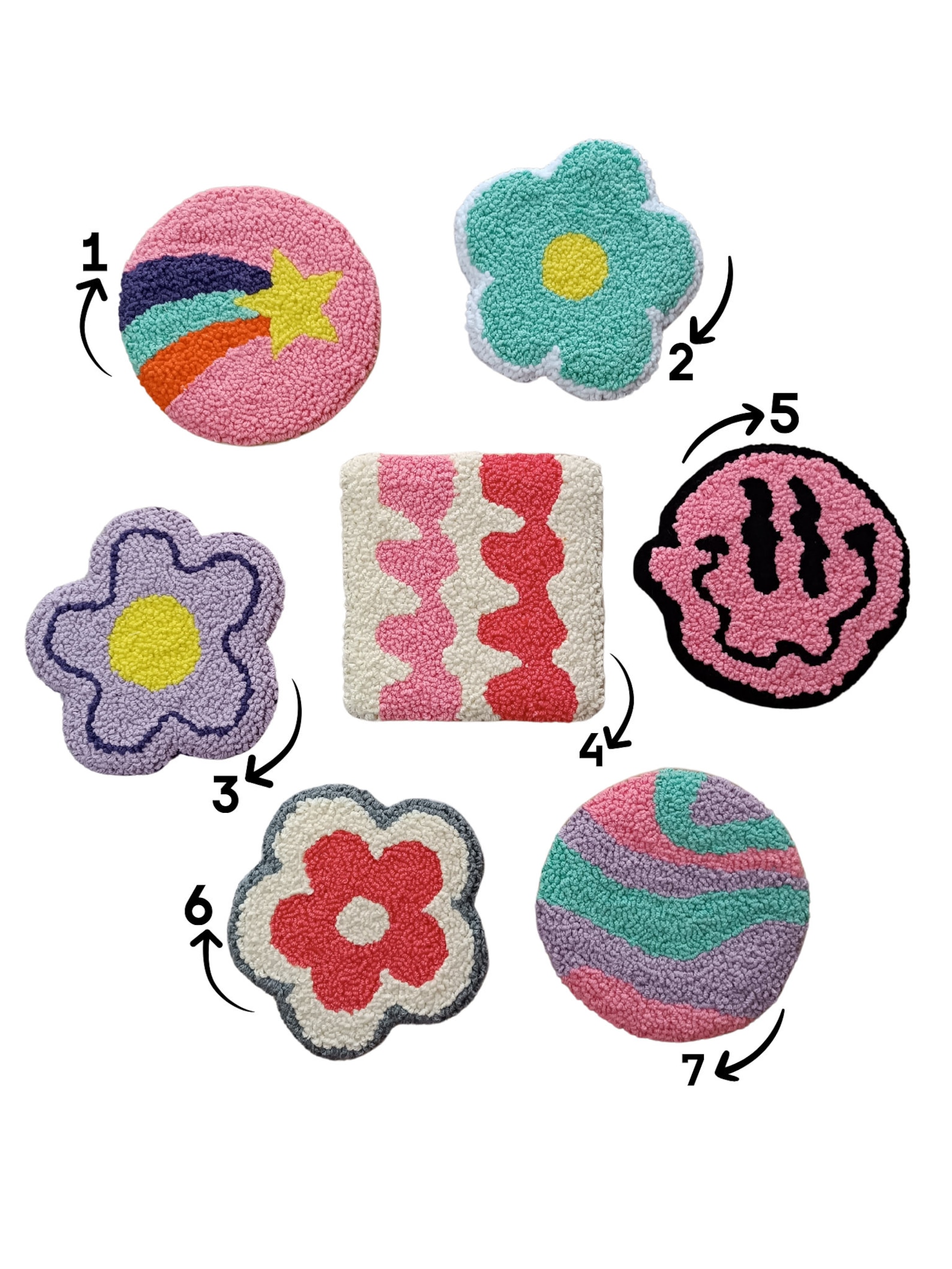 Punch Needle Coaster,tufted Coasters,diy Punch Embroidery Kit,gift ...