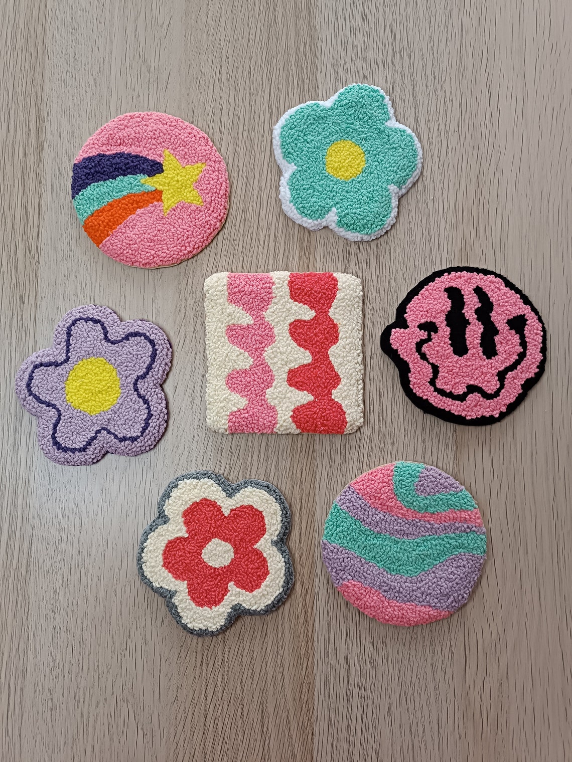 Punch Needle Coaster,tufted Coasters,diy Punch Embroidery Kit,gift ...