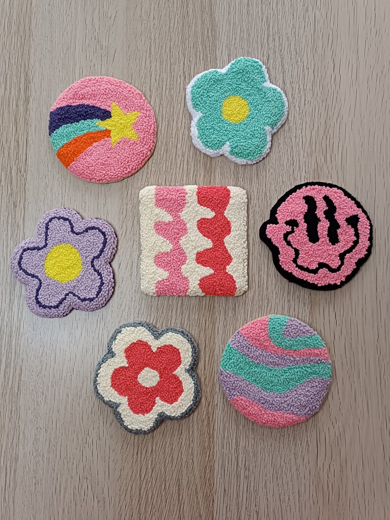 Punch Needle Coaster,tufted Coasters,diy Punch Embroidery Kit,gift ...