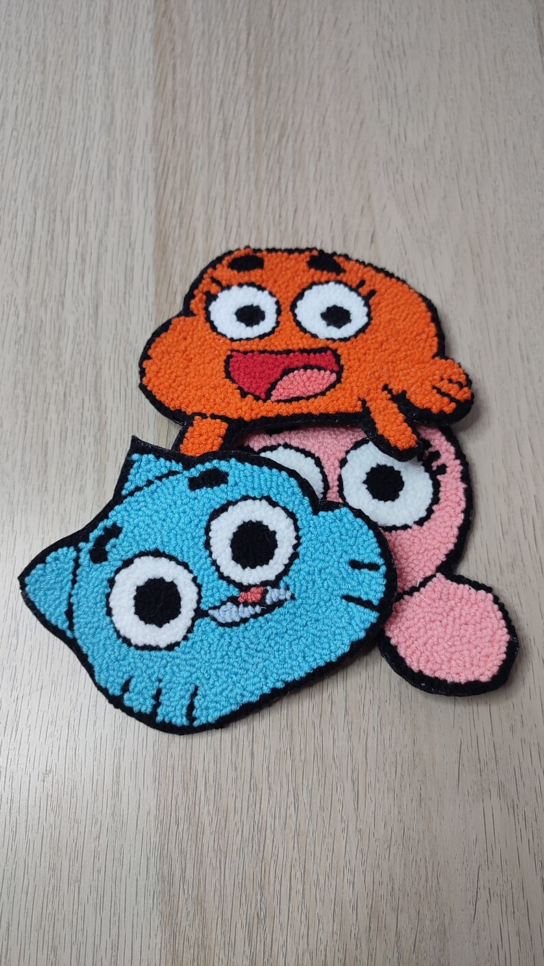 Gumball,darwin,anais,punch Needle Coaster,tufted,diy,embroidery,gift ...