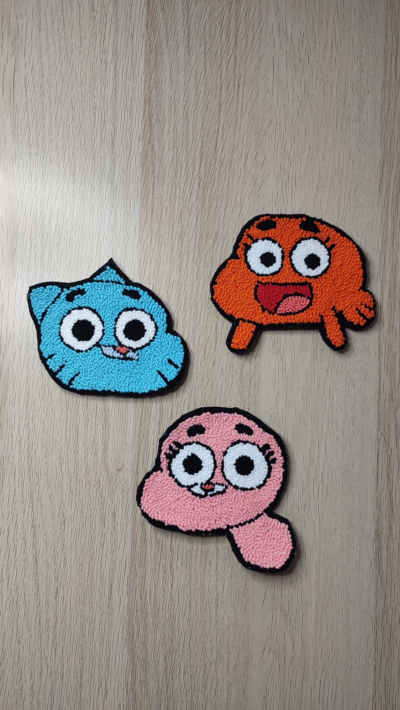 Gumball,darwin,anais,punch Needle Coaster,tufted,diy,embroidery,gift ...