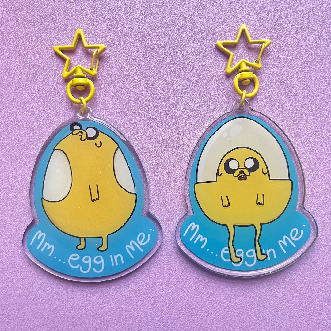 Jake the Dog Egg in Me Charm Adventure Time Double-sided Glitter ...