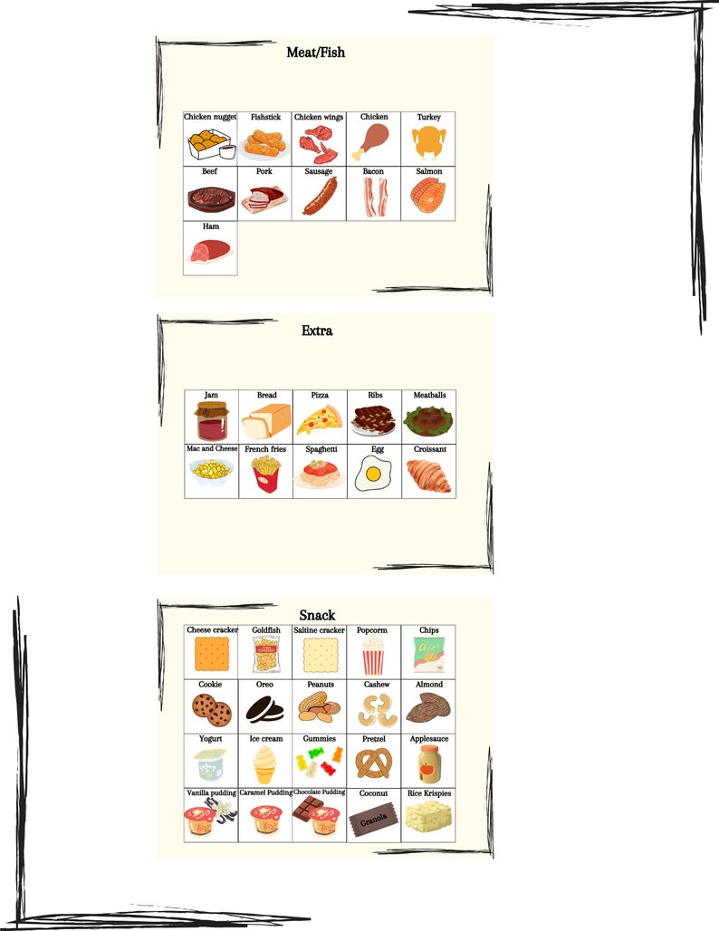 Meal Choice Display Chart Learning and Aiding Tool - Etsy