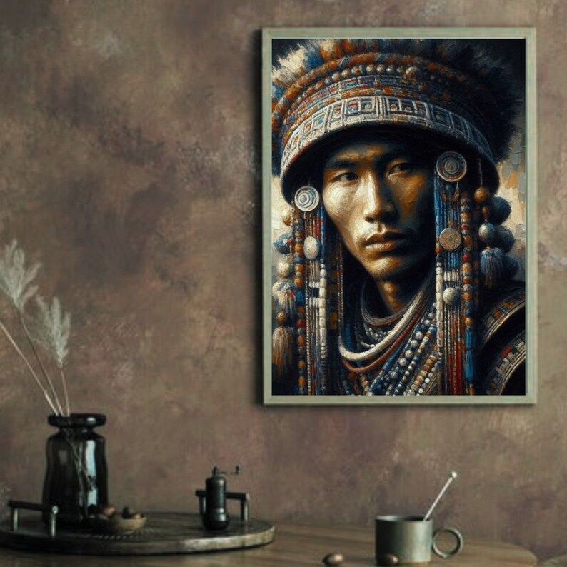 HMONG Tribe Oil Painting Portrait Wall Art, Asian Treasures, Spirited ...