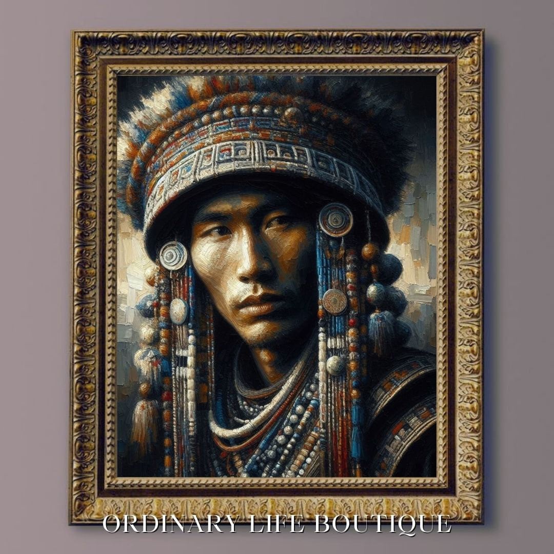 HMONG Tribe Oil Painting Portrait Wall Art, Asian Treasures, Spirited ...