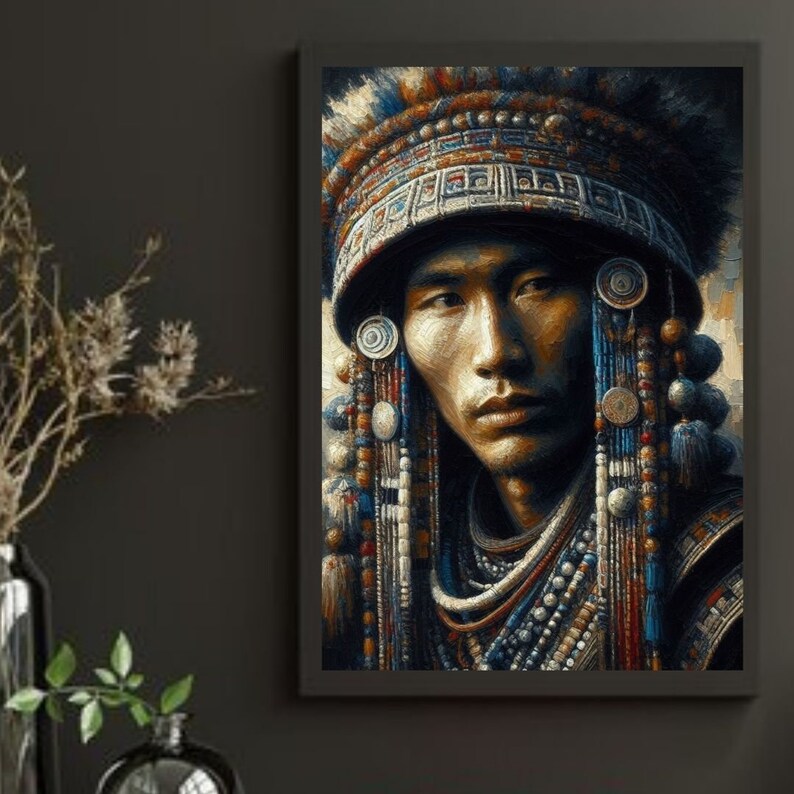 HMONG Tribe Oil Painting Portrait Wall Art, Asian Treasures, Spirited ...