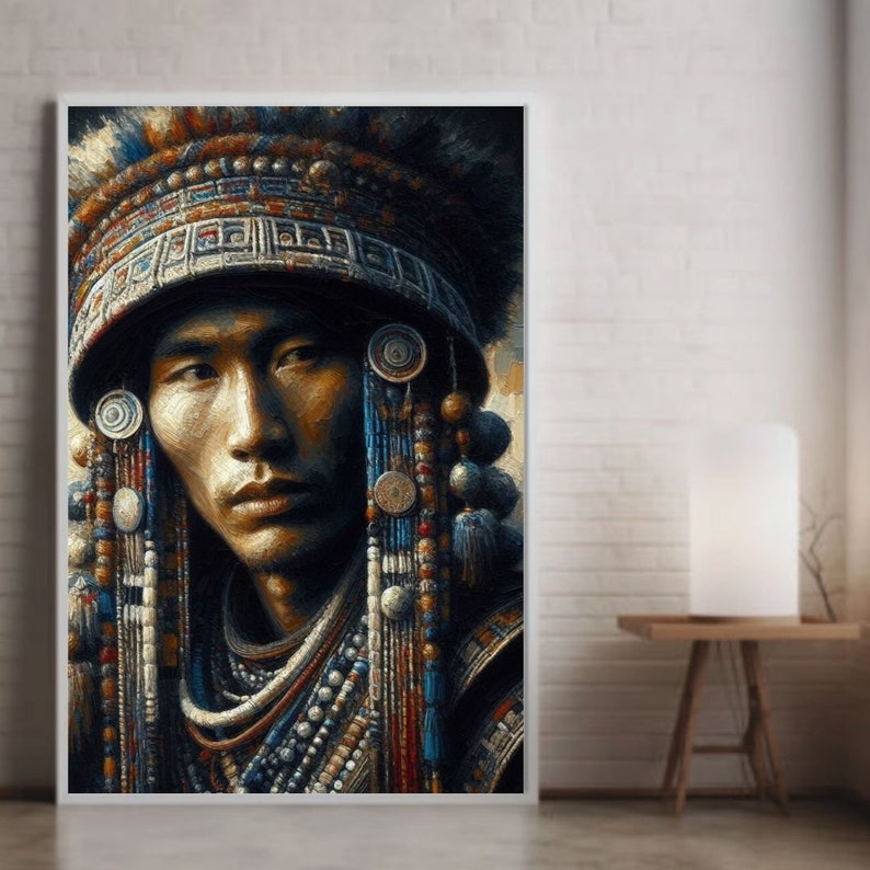HMONG Tribe Oil Painting Portrait Wall Art, Asian Treasures, Spirited ...