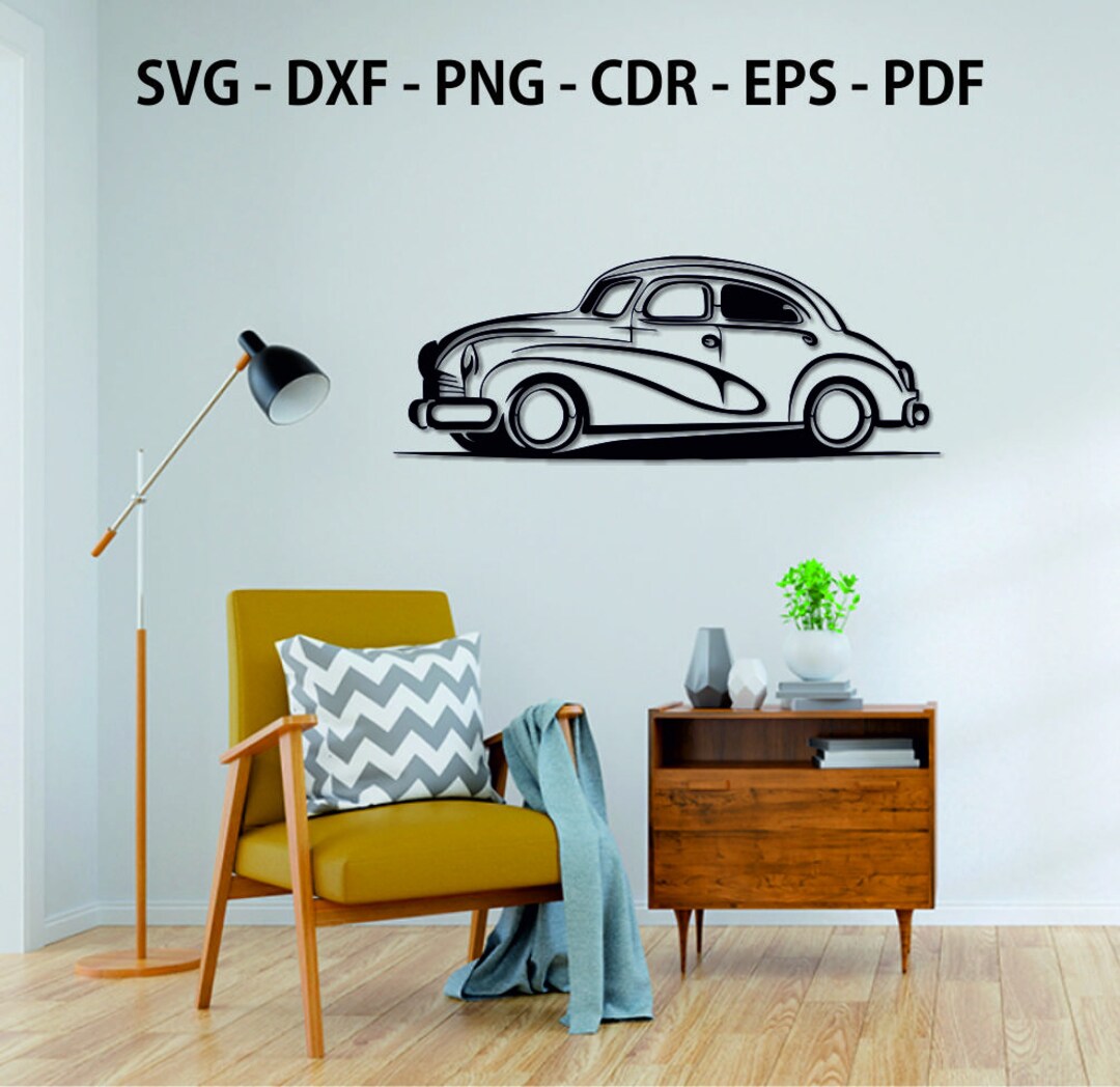 Vintage Car Vector Files Svg Png Jpeg Dxf Pdf Eps Formats Suitable for ...