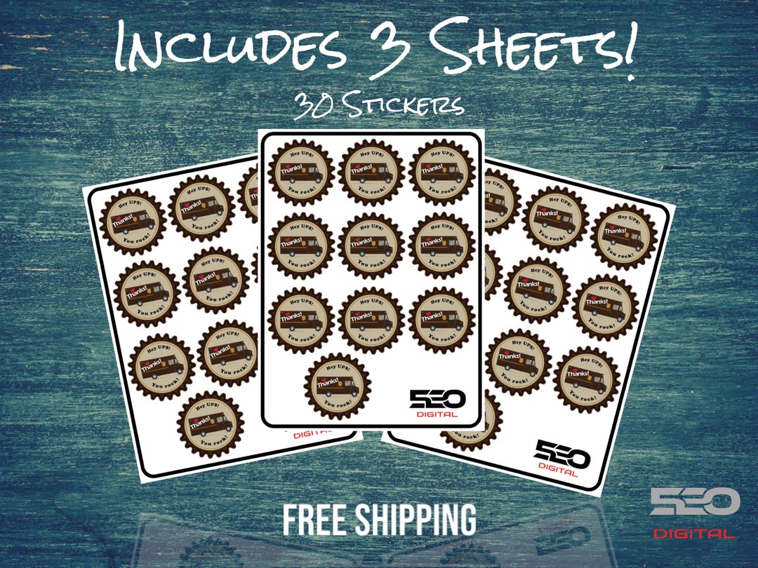 Thank You UPS Sticker 30 Stickers - Etsy