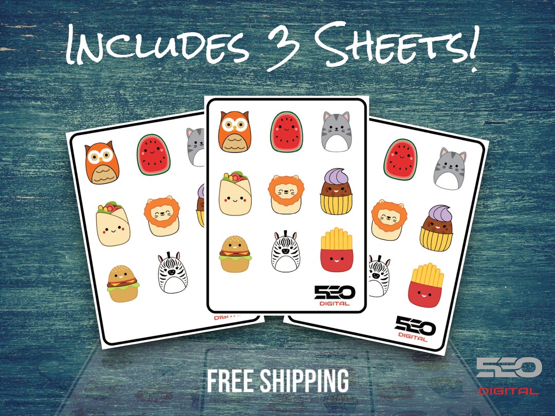 Squishmallow Sticker Sheet 3 Vinyl Stickers Sheets - Etsy