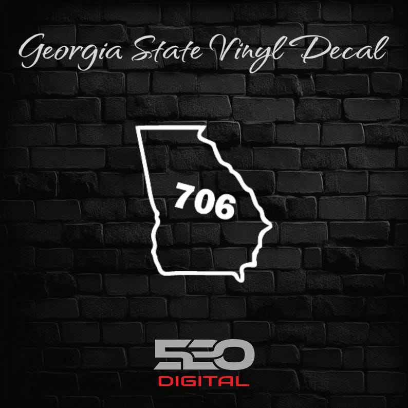 Georgia State Area Code Vinyl Decal - Etsy