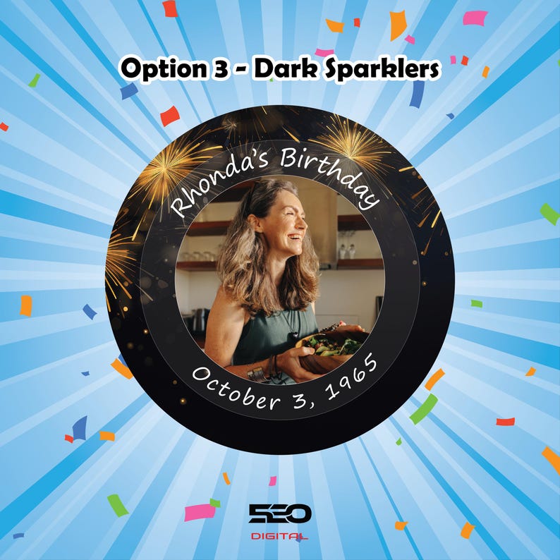 Custom Photo Birthday Stickers | Personalized Vinyl Decals Waterproof ...