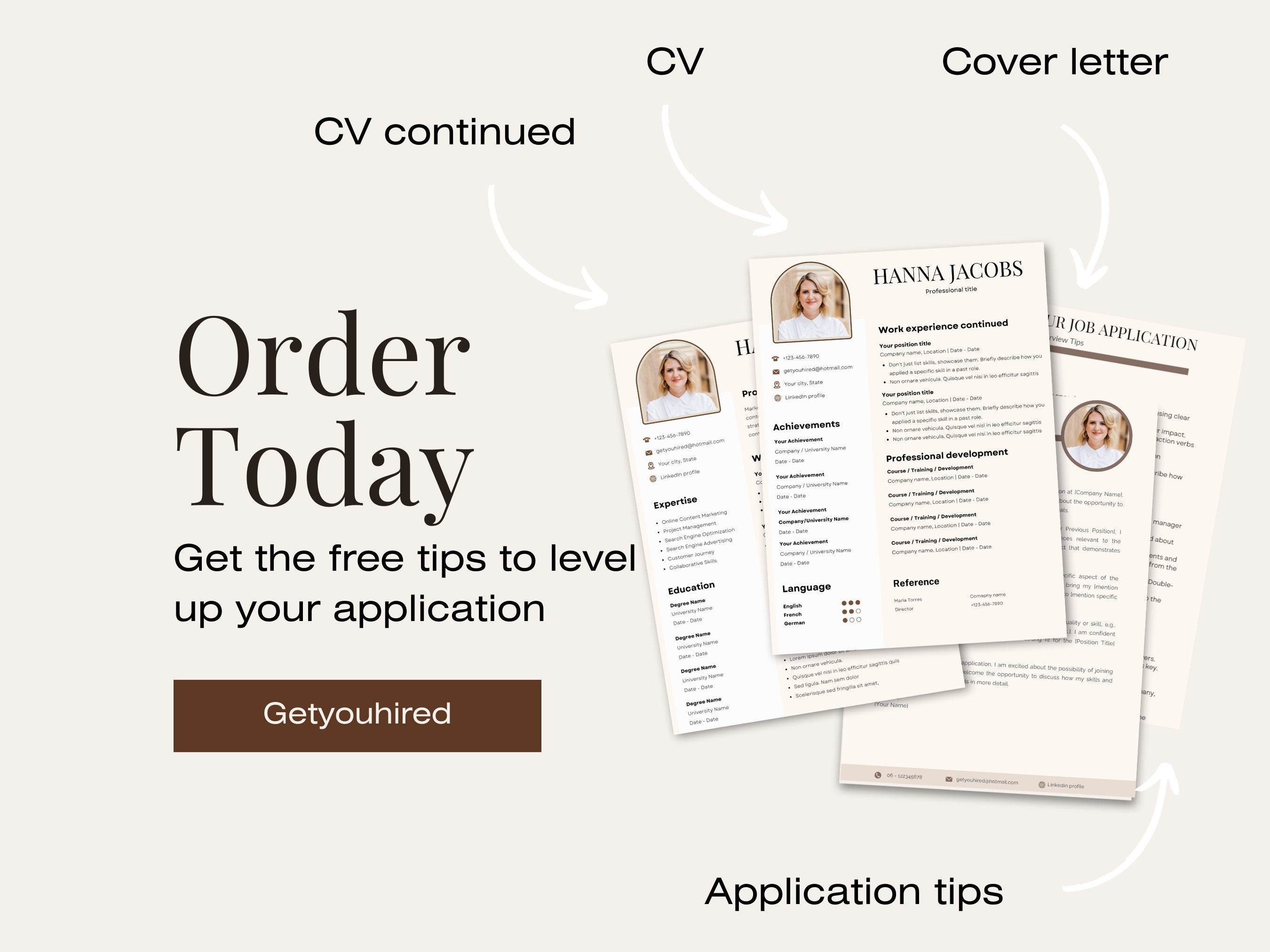 Professional CV Template With Photo, CV Template Resume Modern Resume ...