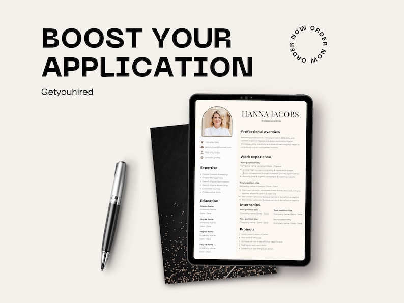 Professional CV Template With Photo, CV Template Resume Modern Resume ...