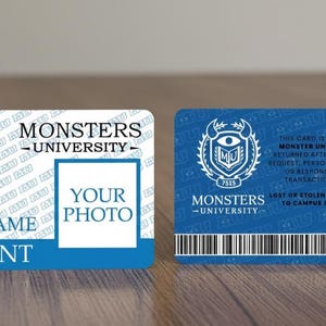 Monsters University Student ID Card, Custom Pixar-inspired Novelty ...